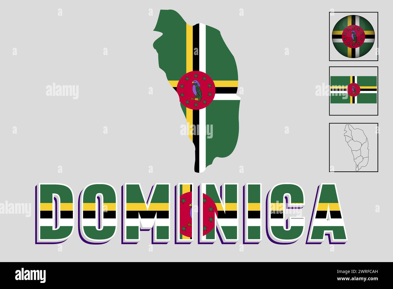 Dominica flag and map in vector illustration Stock Vector Image & Art ...