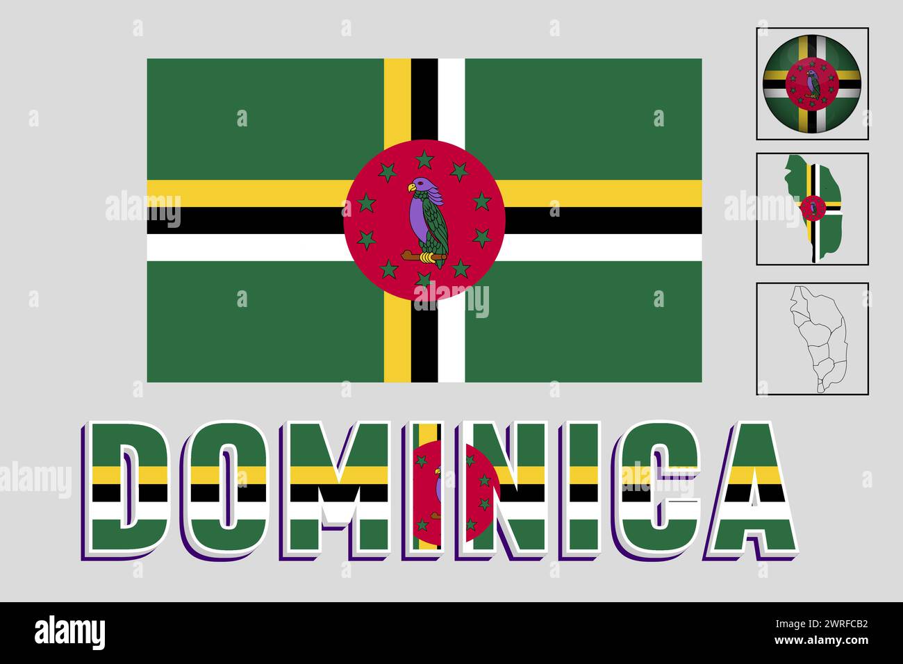 Dominica flag and map in vector illustration Stock Vector Image & Art ...