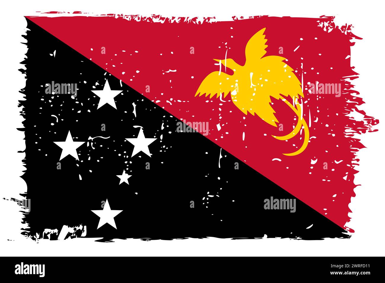 Papua New Guinea flag - vector flag with stylish scratch effect and ...