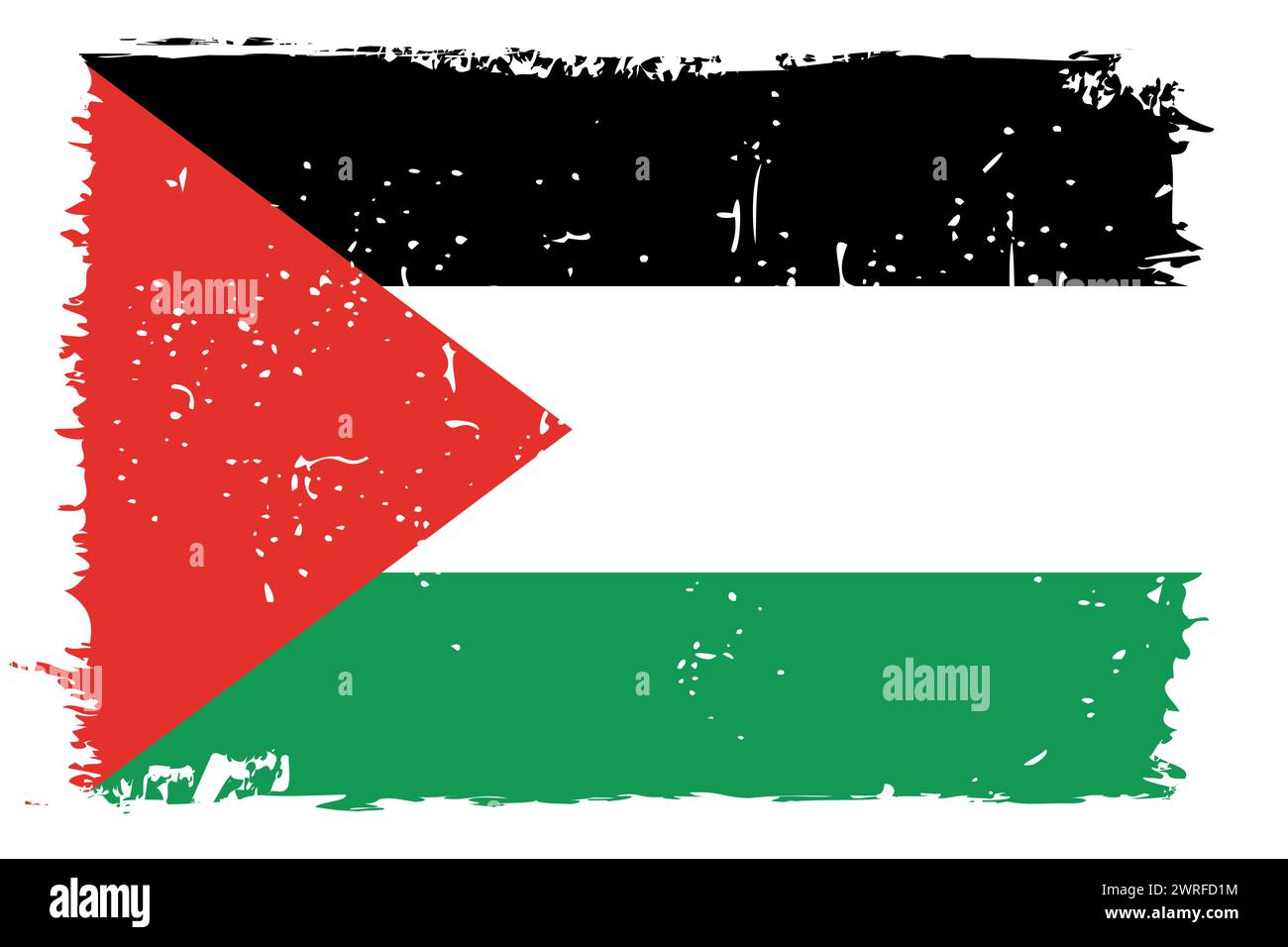 Palestine flag - vector flag with stylish scratch effect and white ...