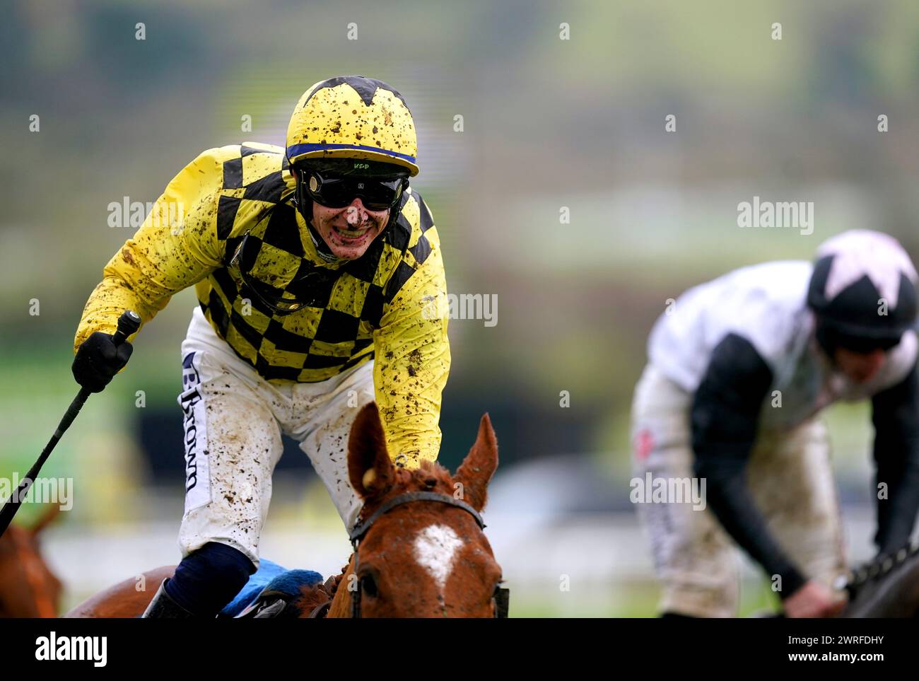 Jockey Paul Townend celebrates on State Man after winning the Unibet ...
