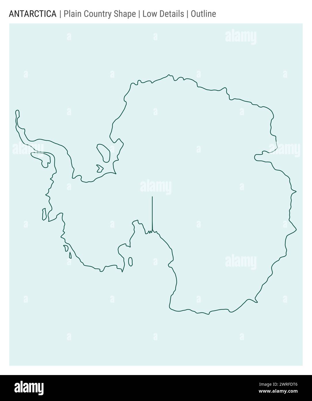 Antarctica plain country map. Low details. Outline style. Shape of ...