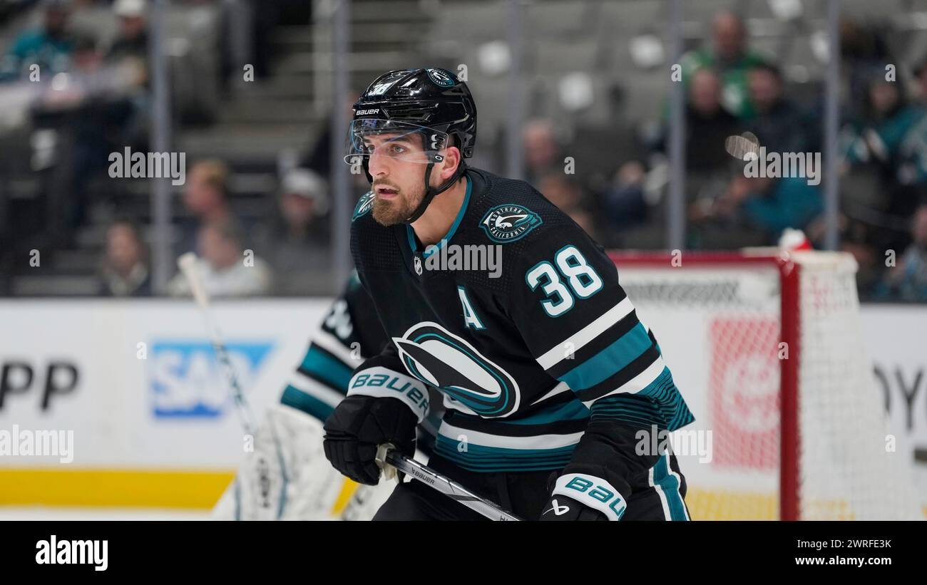 San Jose Sharks defenseman Mario Ferraro during an NHL hockey game ...