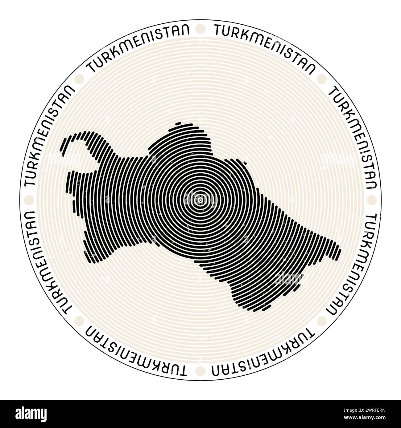 Turkmenistan shape radial arcs. Country round icon. Turkmenistan logo ...