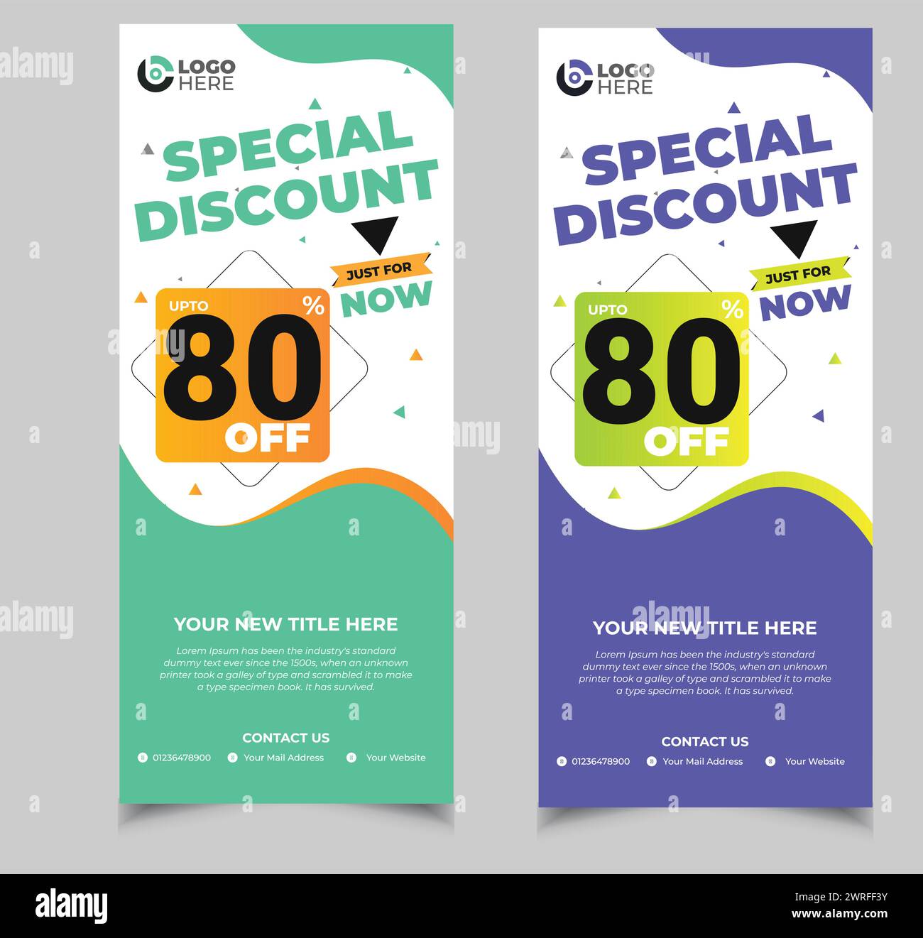 Discount roll up banner template design with special offer. Vector ...