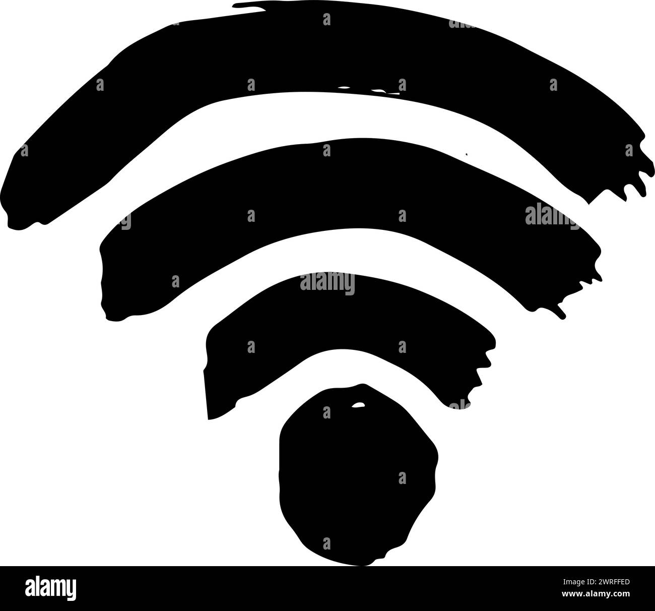 Hand Drawn Dry Brush WiFi Icon Stock Vector Image & Art - Alamy