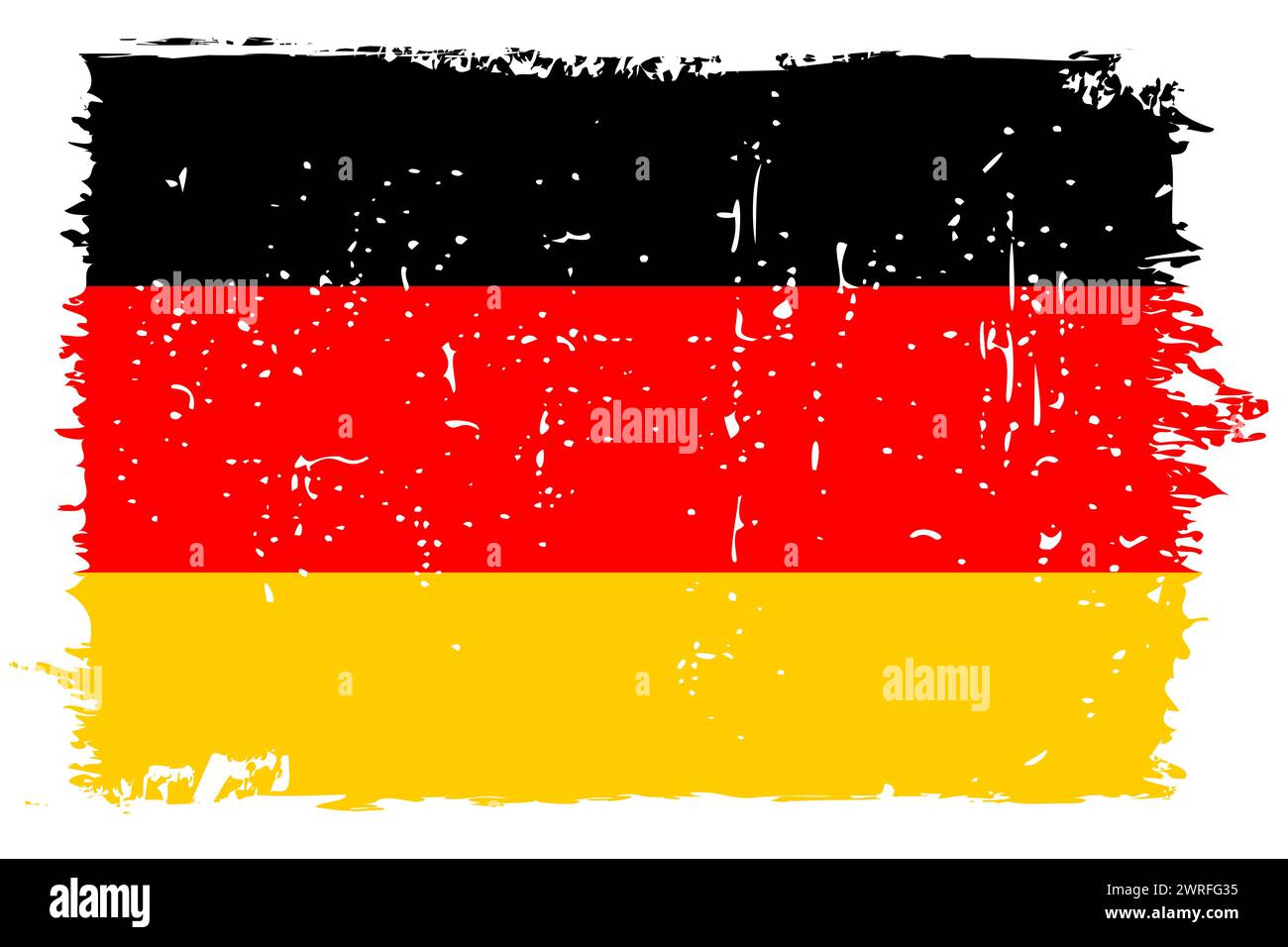 Germany flag - vector flag with stylish scratch effect and white grunge ...
