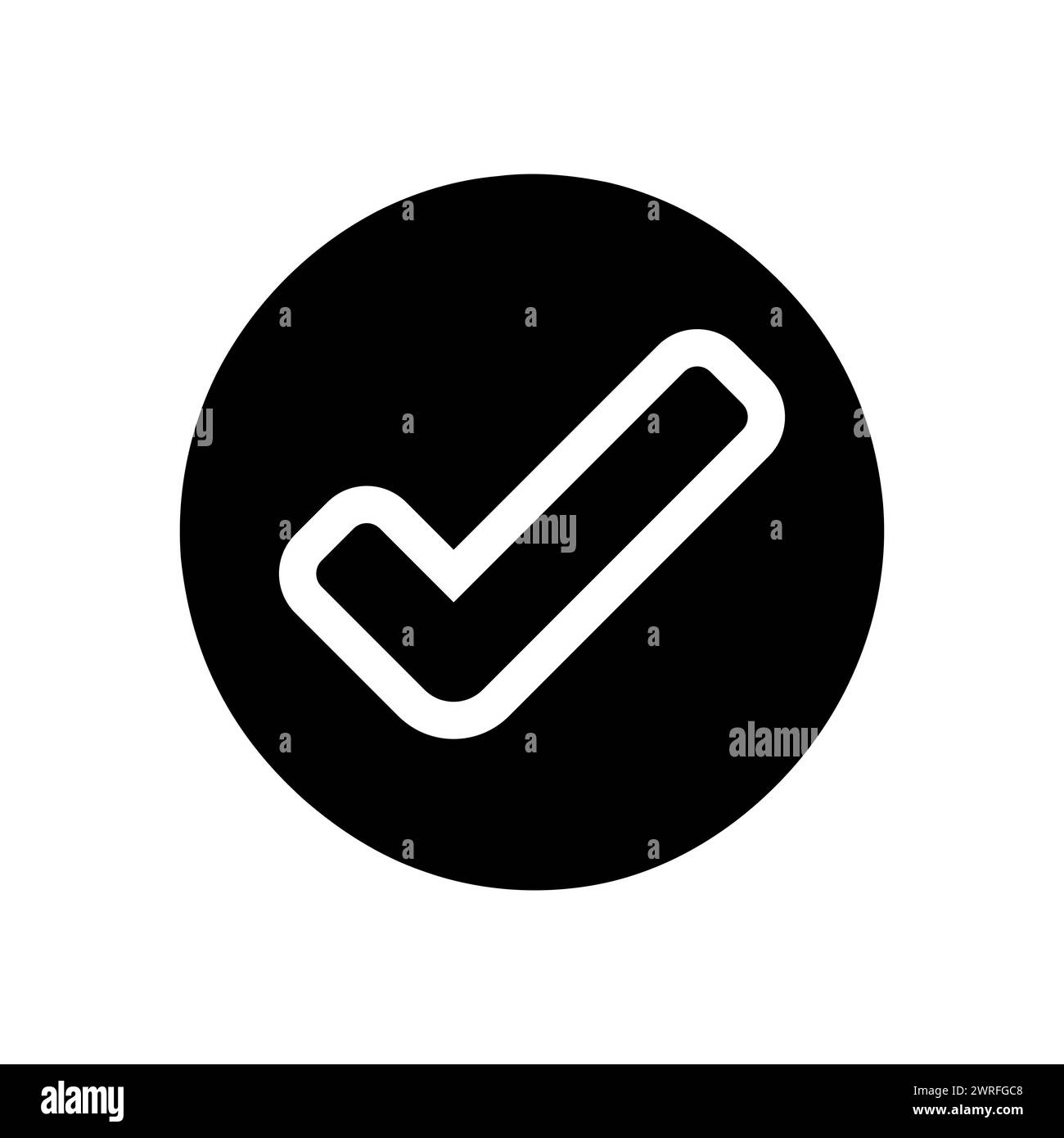 Check mark icon. Black check mark on white background Stock Vector ...