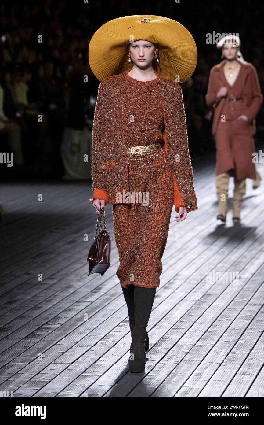 Paris, France. 05th Mar, 2024. A model walks on the runway at the ...