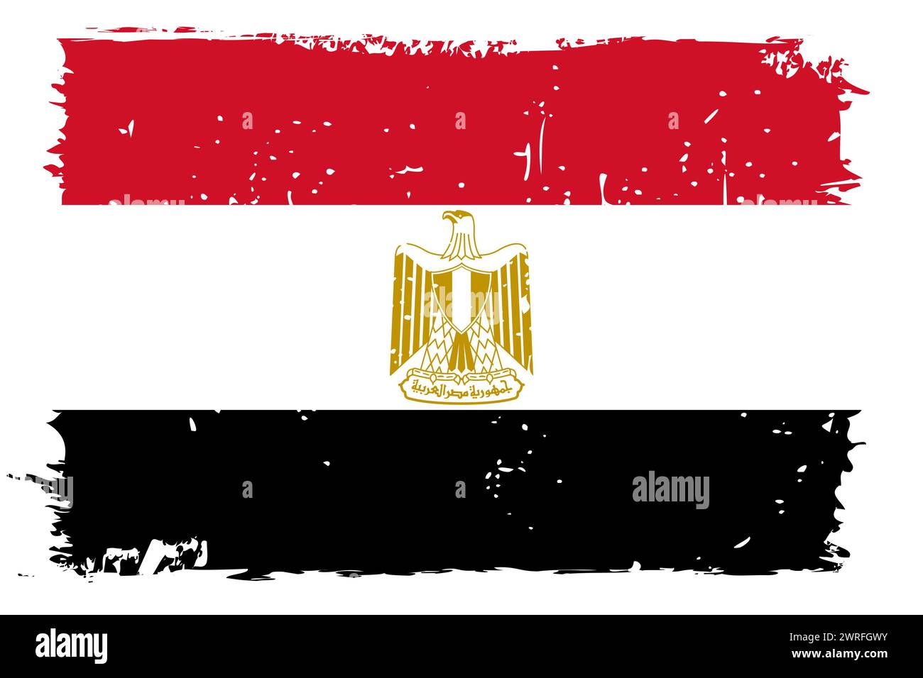 Egypt flag - vector flag with stylish scratch effect and white grunge ...