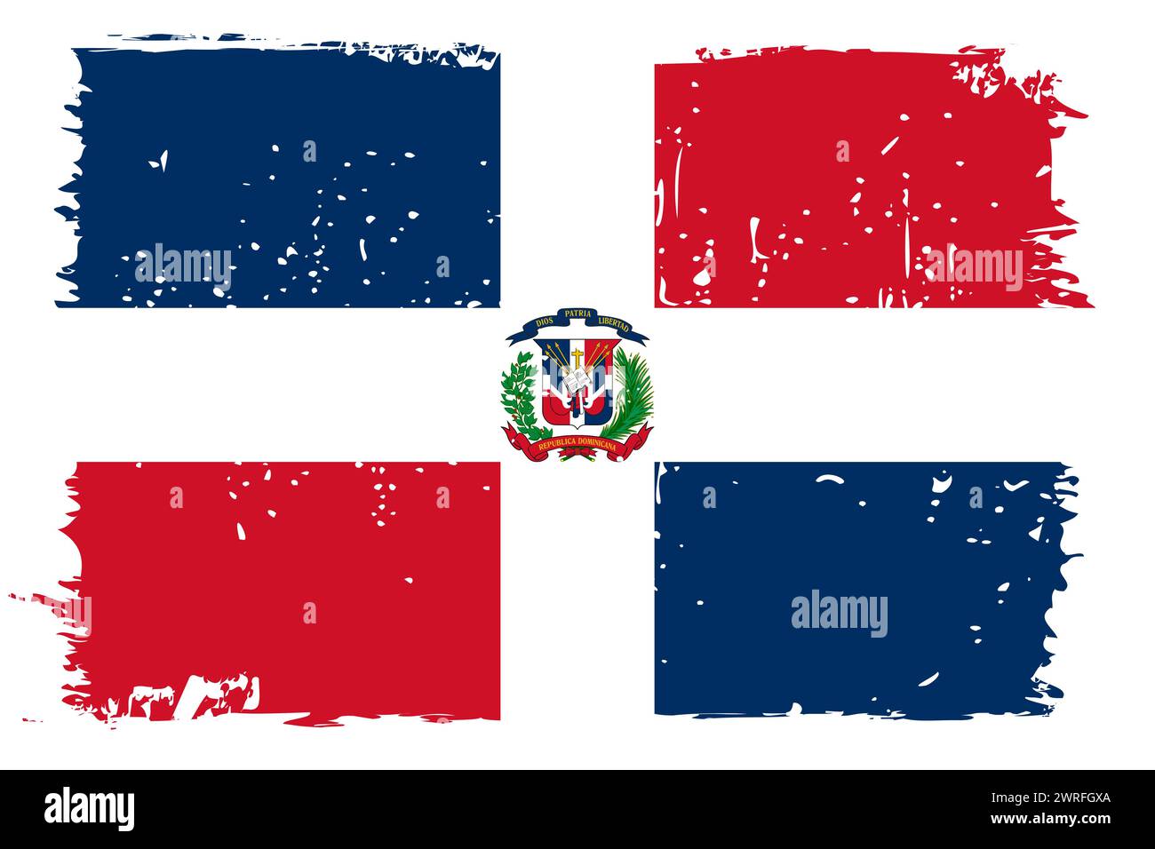Dominican Republic flag - vector flag with stylish scratch effect and ...