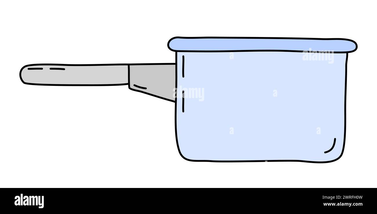 Saucepan with handle, cooking or baking kitchen design element, vector ...