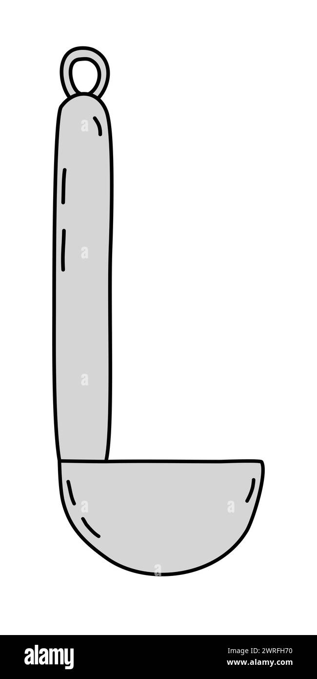 Soup ladle or kitchen spoon, cooking utensil, kitchen design element ...