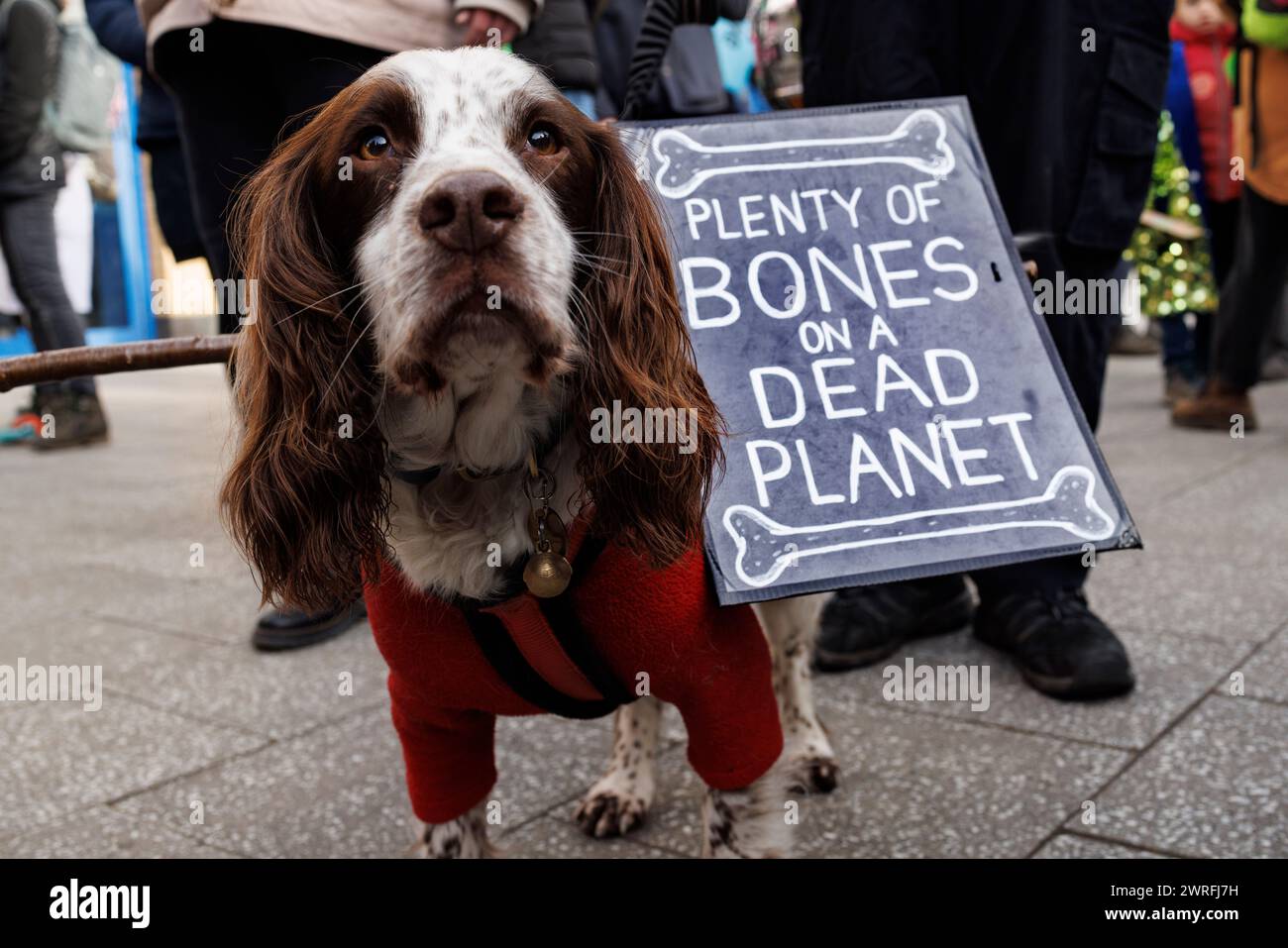 27th Jan 2024. Farnborough Airport, UK. 'Flying to Extinction' march ...