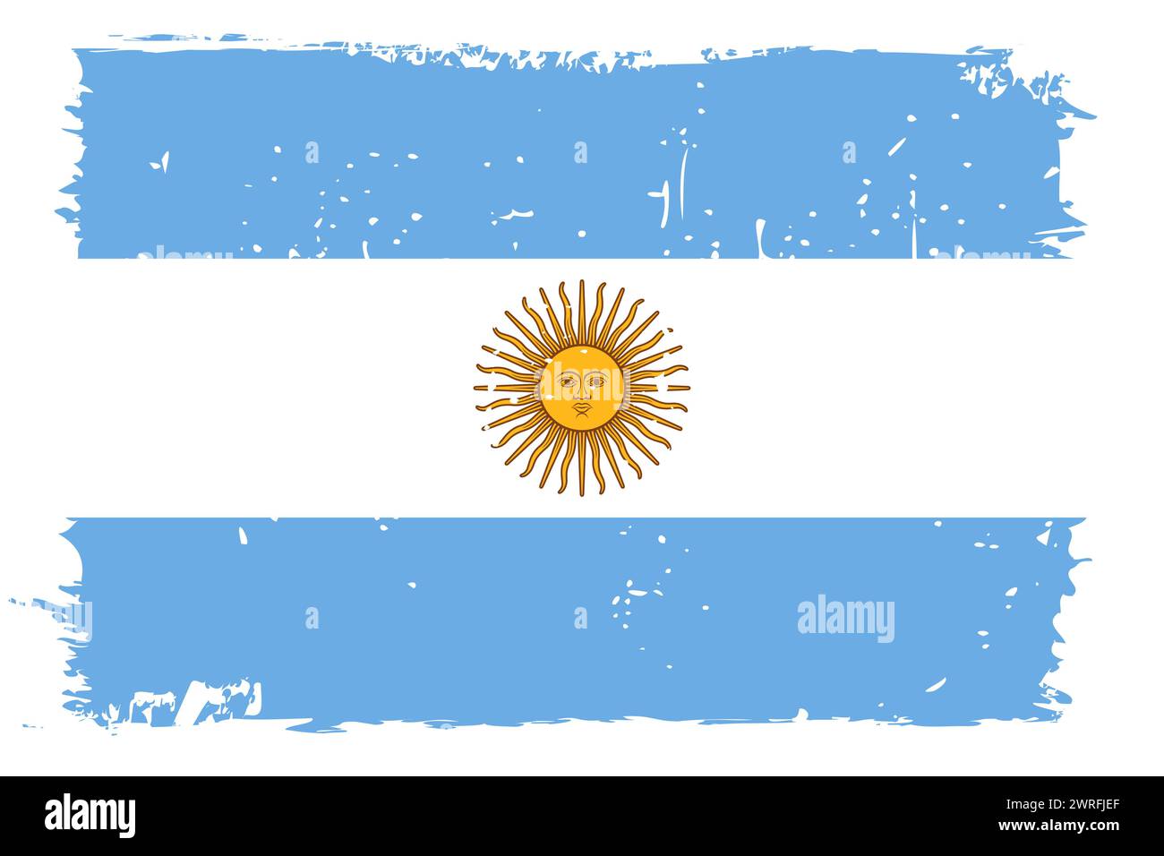 Argentina flag - vector flag with stylish scratch effect and white ...