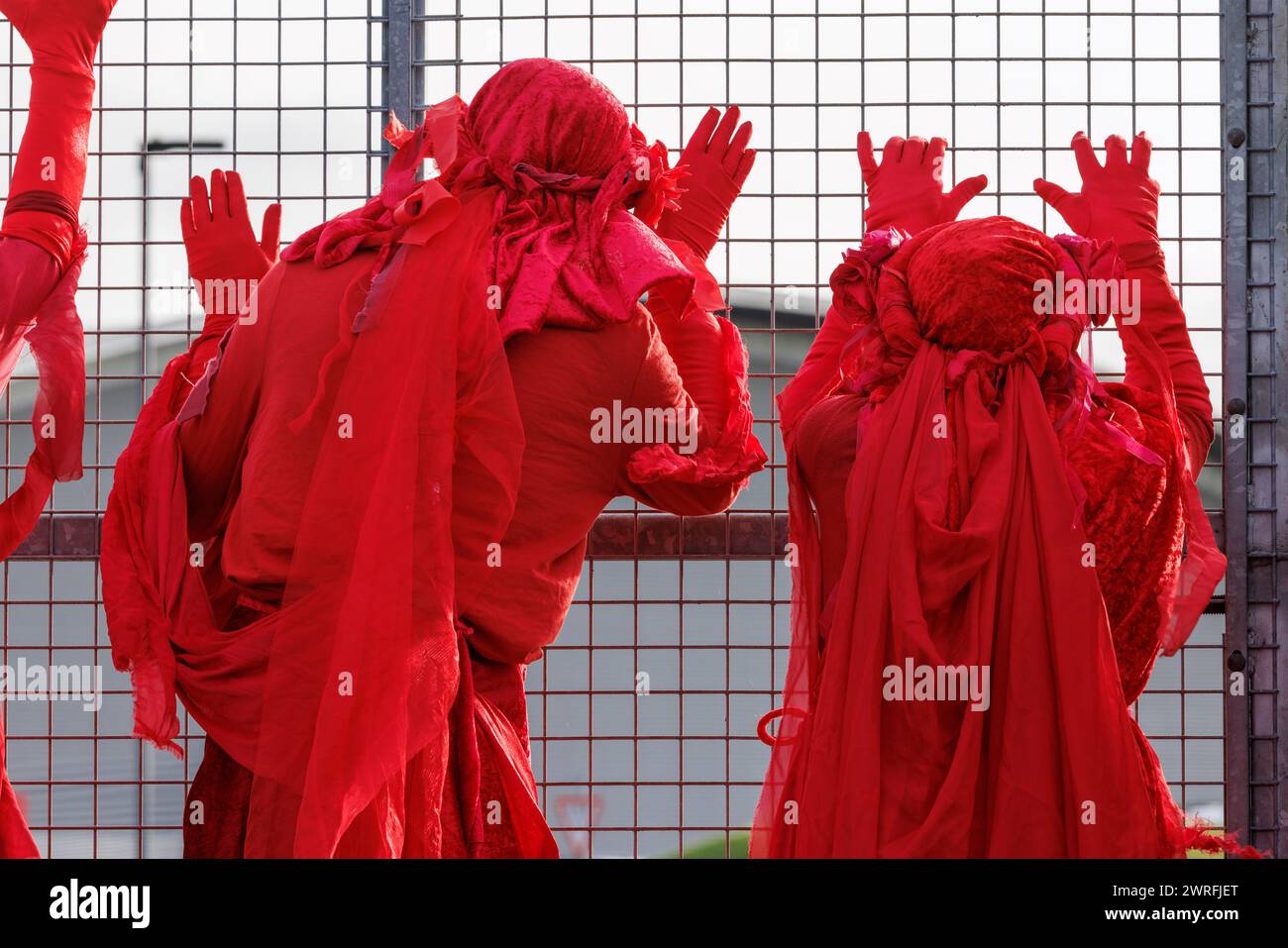27th Jan 2024. Farnborough Airport. 'Flying to Extinction' march and ...