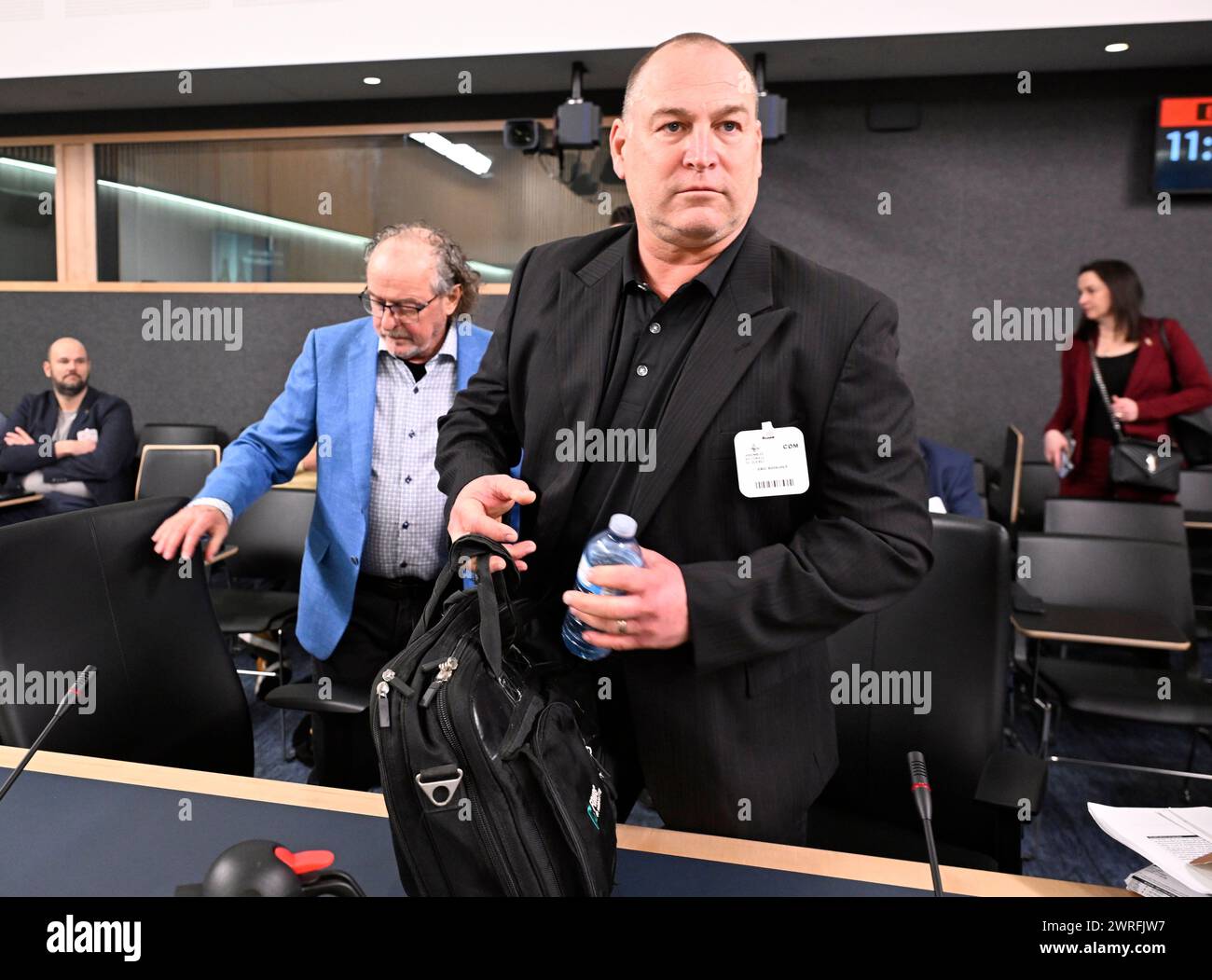 Quebec, Canada. 12th Mar, 2024. Eric Boisjoly, director general of the FTQ construction union ...