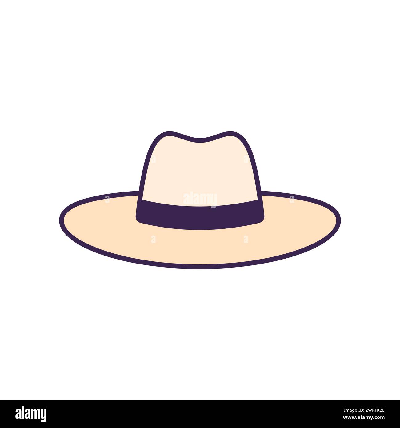 White straw cowboy hat Stock Vector Images - Alamy