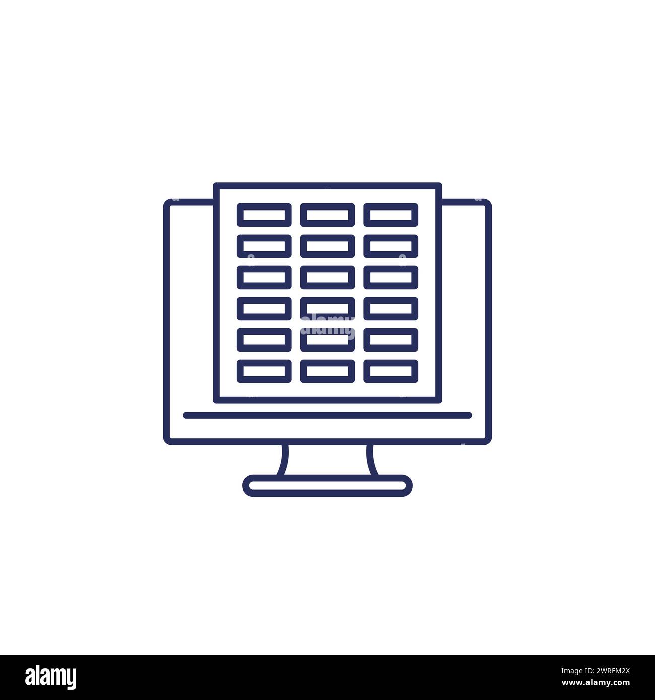 online spreadsheets line icon, vector Stock Vector Image & Art - Alamy