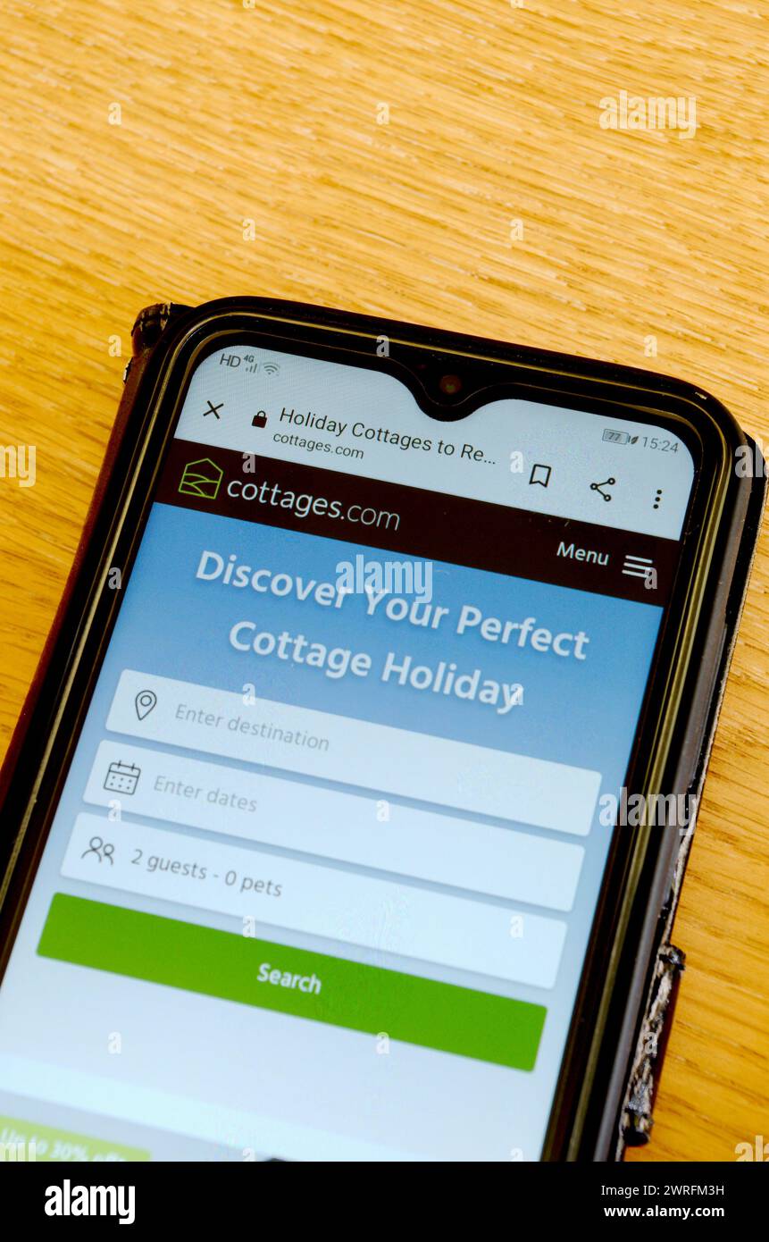 Cottages.com Website on a Smartphone Stock Photo - Alamy