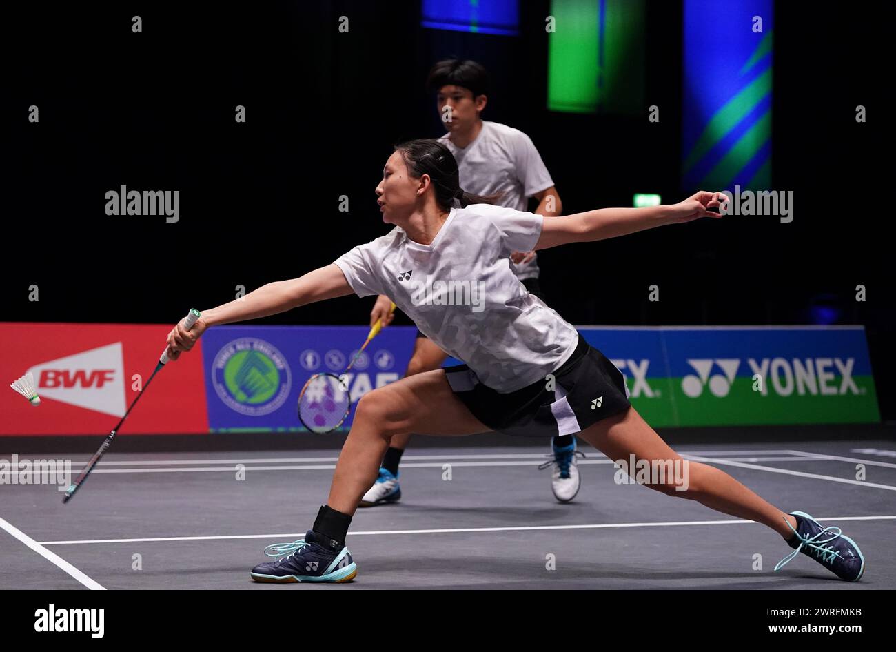 USA's Jennie Gai and Vinson Chiu in action in their Mixed Doubles match ...