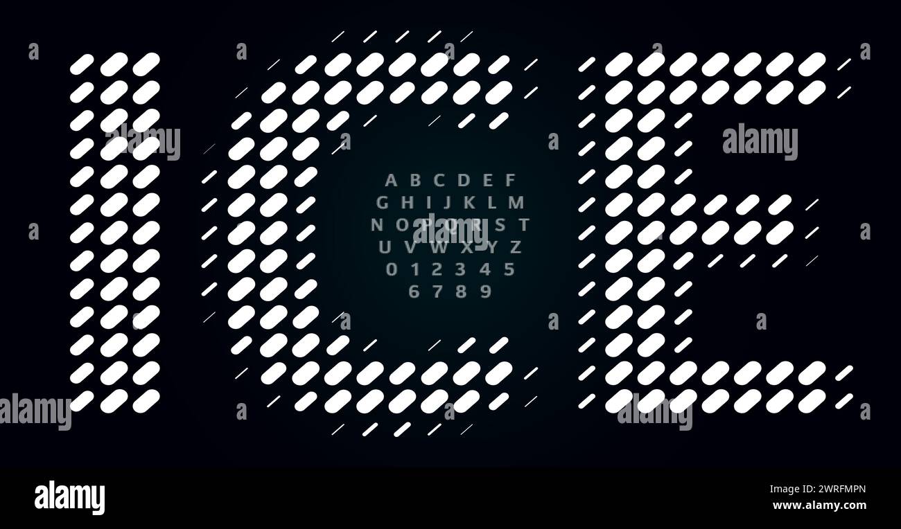 Dynamic Dotted Alphabet, Rain Hail Inspired Font with Perforated Oval ...