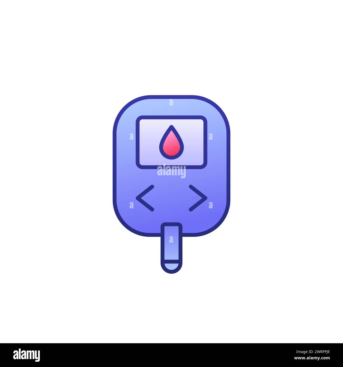 Glucose monitor, glucometer icon with outline Stock Vector Image & Art ...