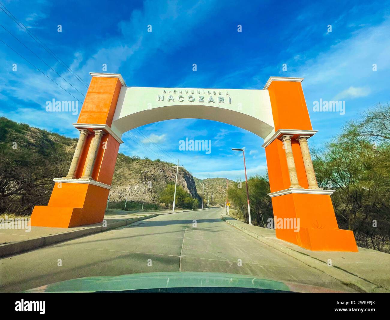 Arch or portal of the entrance to Nacozari de Garcia in Sonora Mexico ...