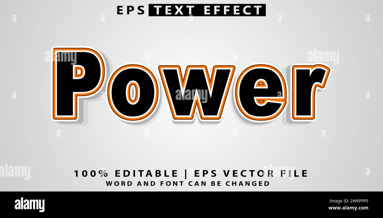 3d editable text effect Stock Vector Image & Art - Alamy