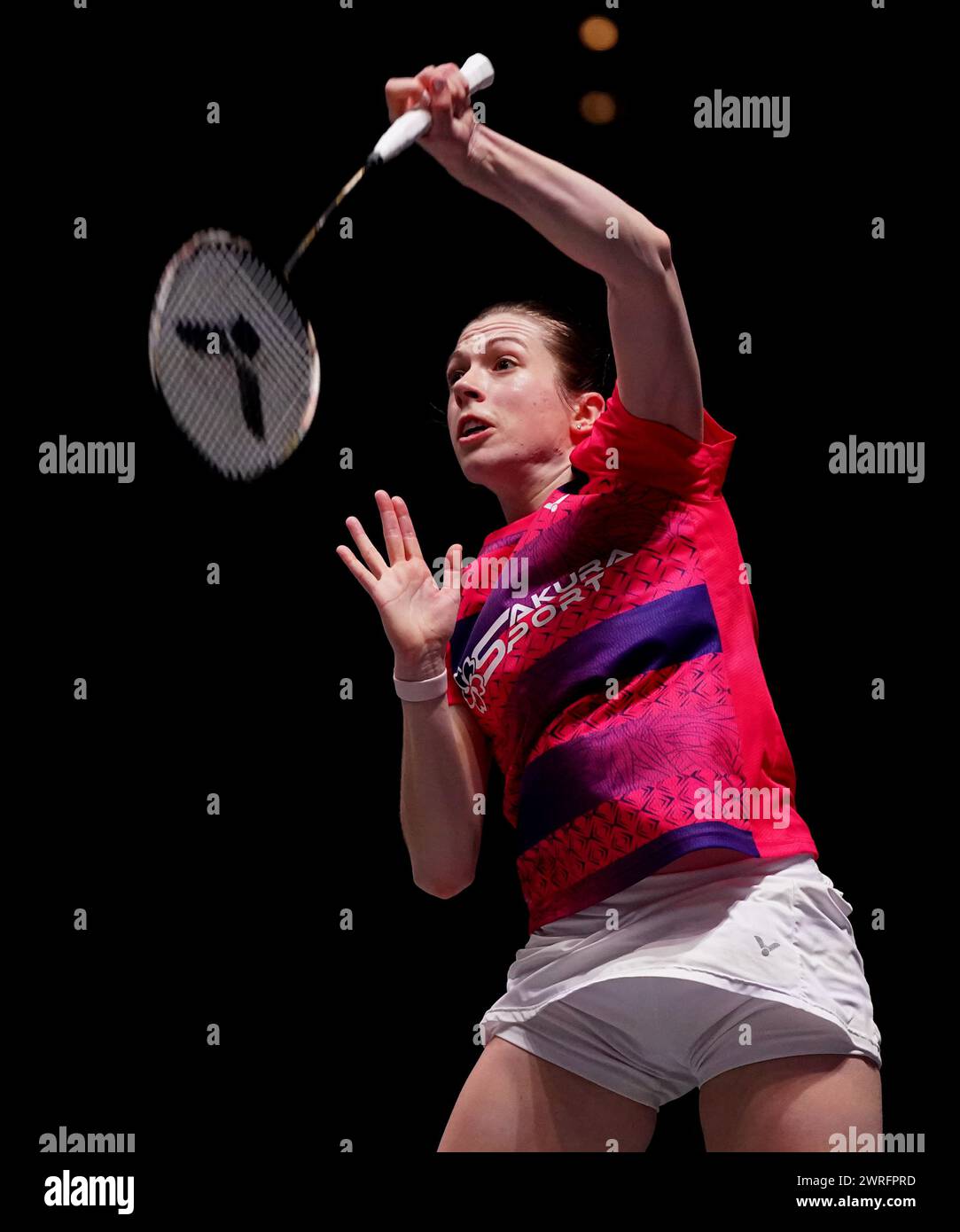England's Jenny Mairs in action during their Mixed Doubles match with ...