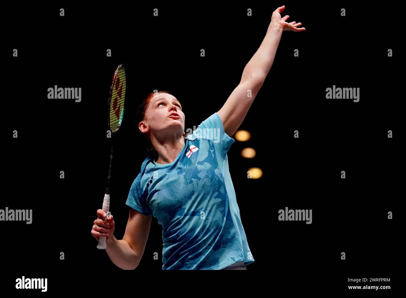 England's Lauren Smith in action during their Mixed Doubles match with ...