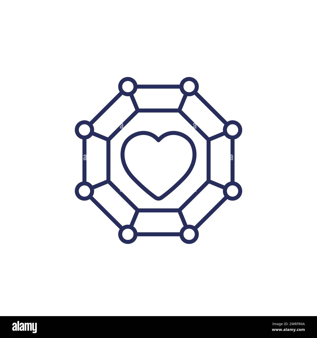 core values line icon with a heart Stock Vector Image & Art - Alamy