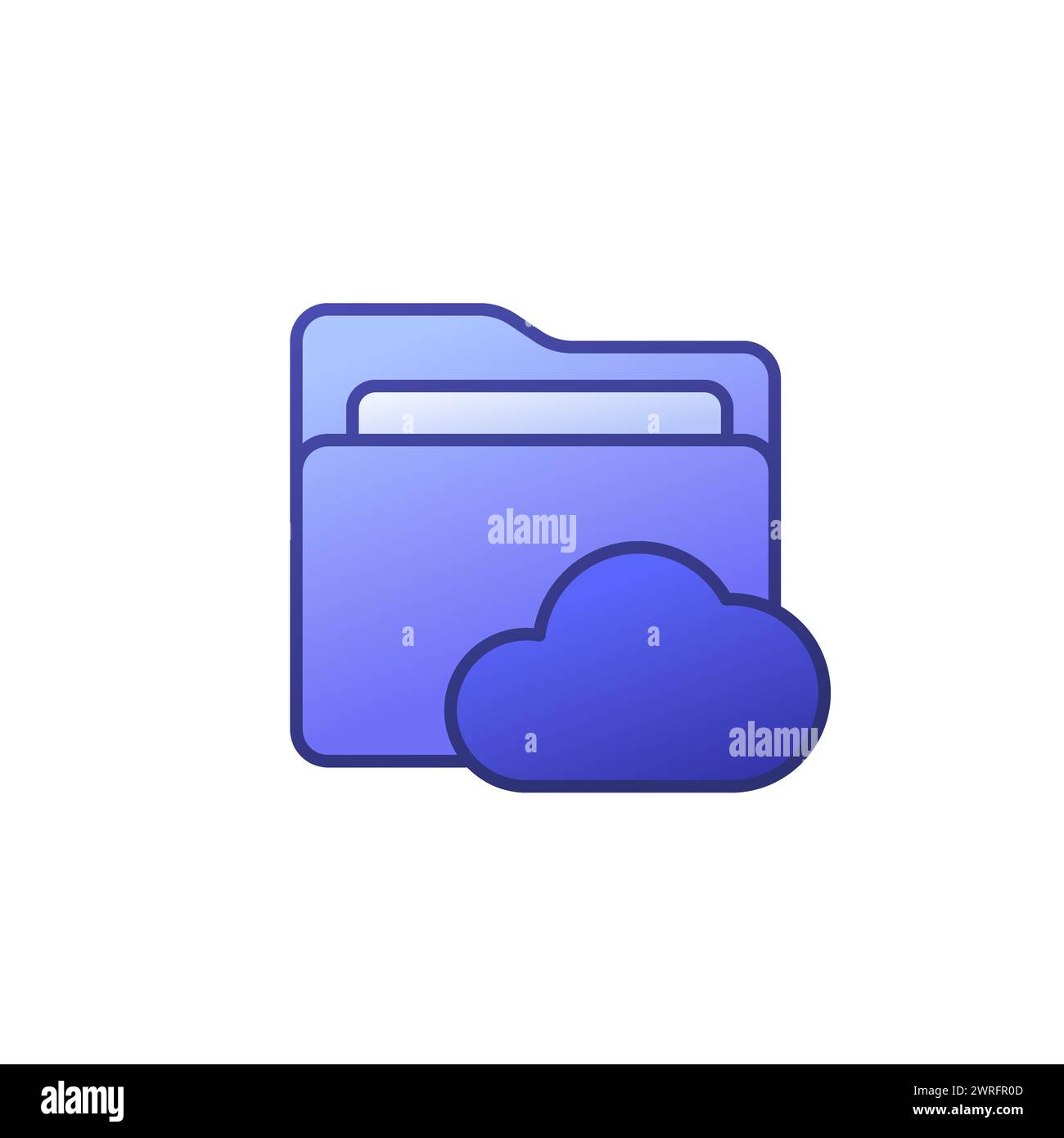 cloud folder icon with outline Stock Vector Image & Art - Alamy