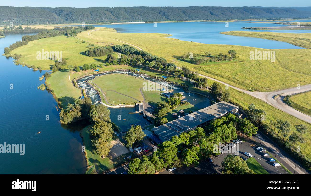 Drone aerial photograph of the scenic and popular sporting and ...