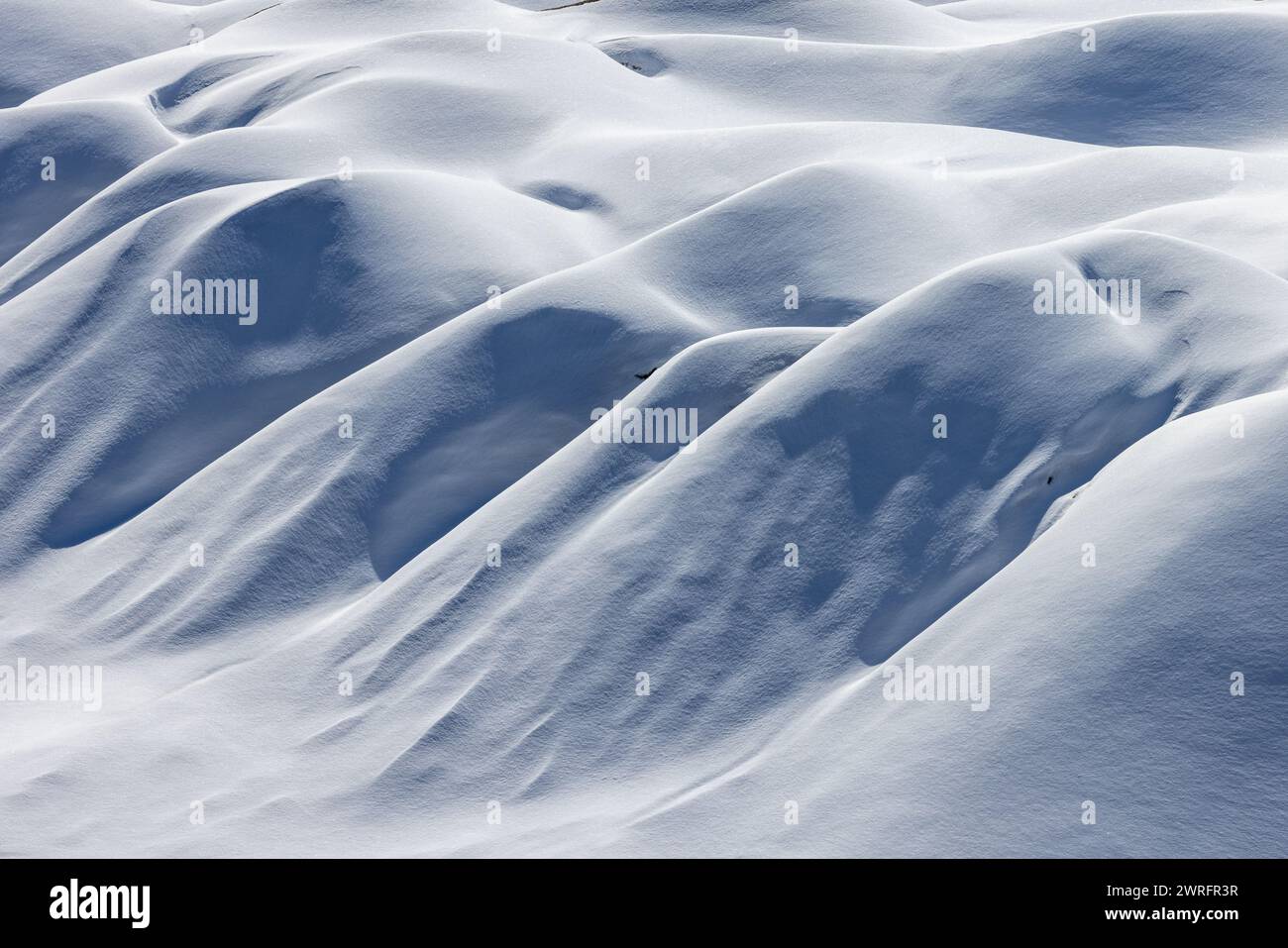 Pristine untouched snow on rolling hills Stock Photo - Alamy