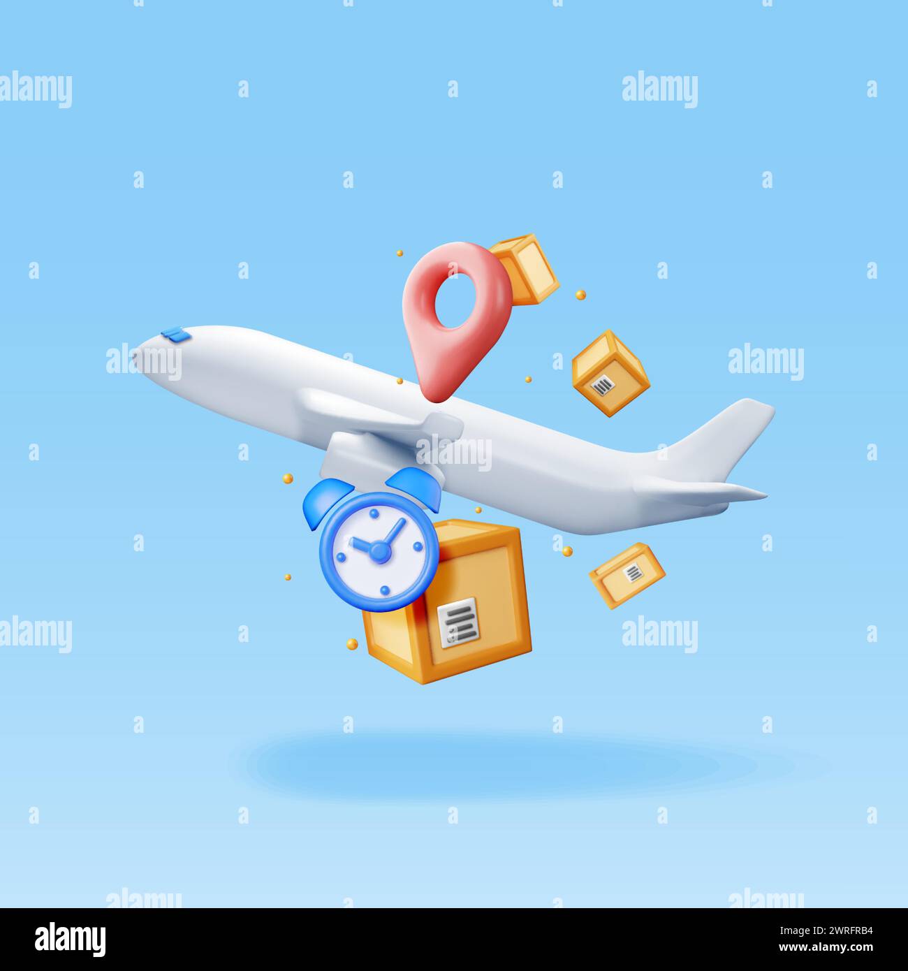 3D Delivery Airplane and Cardboard Boxes Stock Vector Image & Art - Alamy