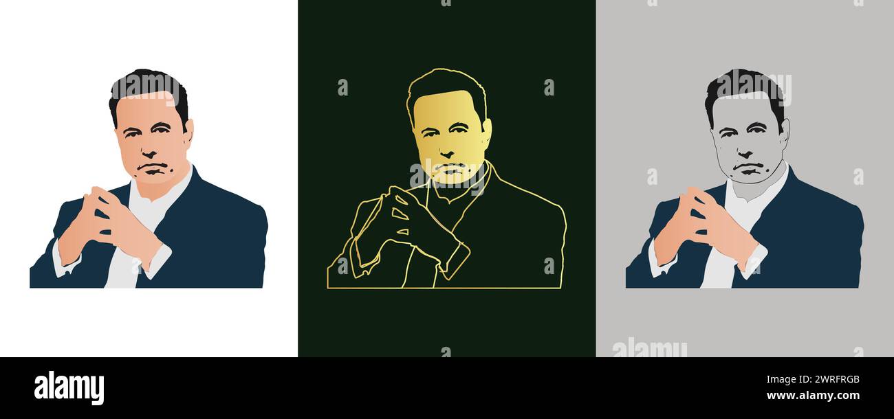 Elon Musk Vector Illustration Abstract Editable image Stock Vector ...