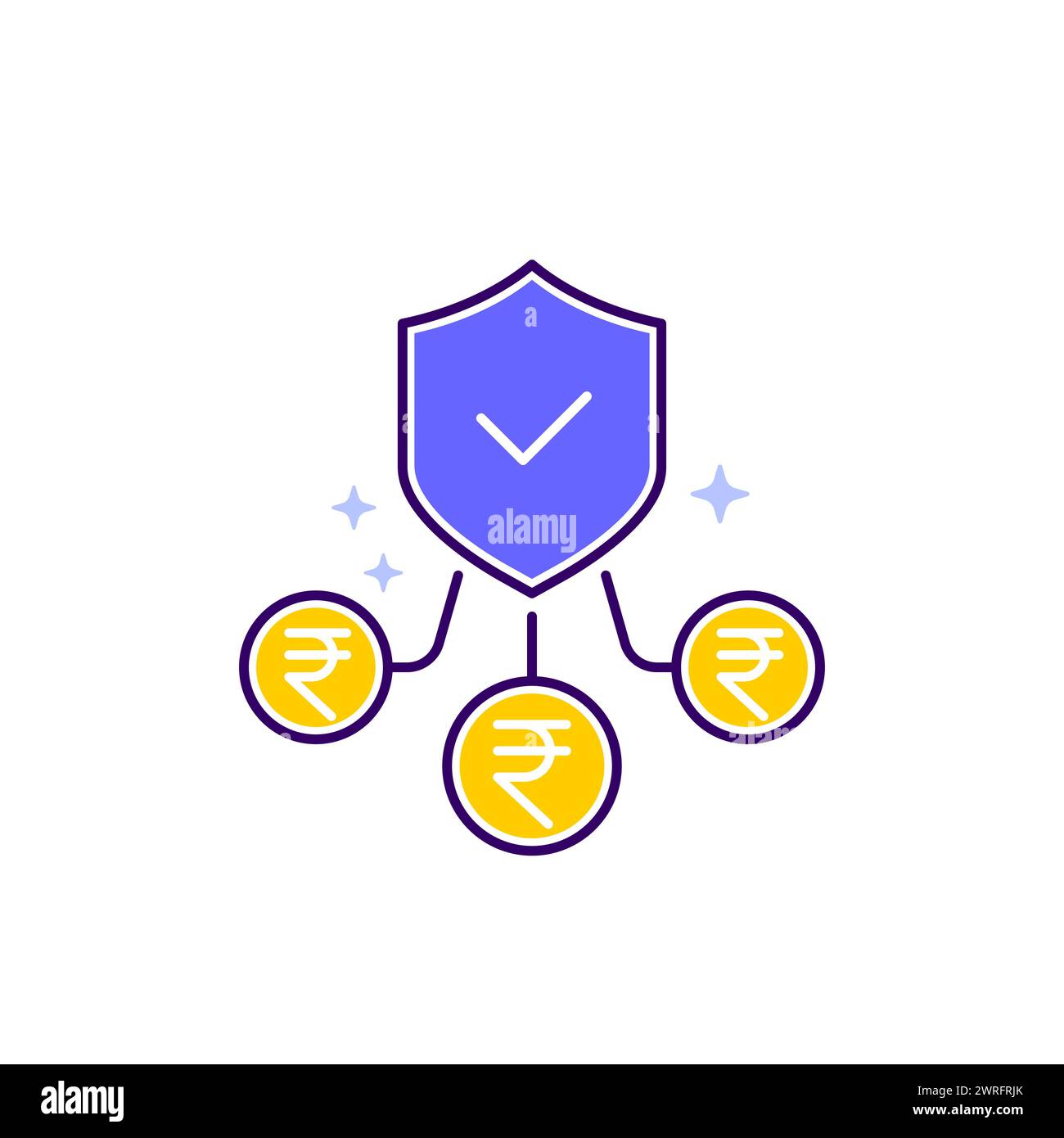 insurance claim money, payments icon with rupee Stock Vector Image ...