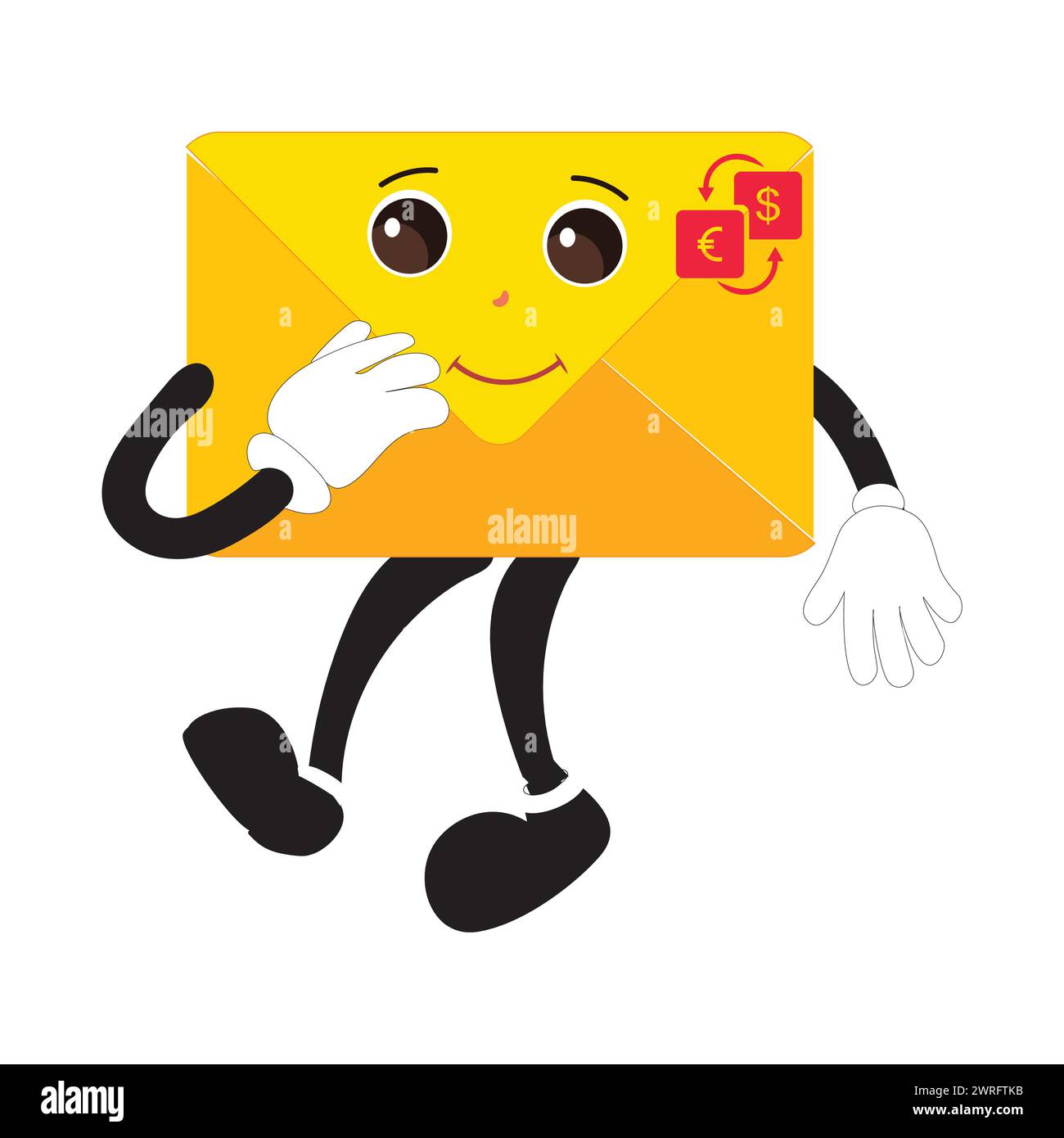 Envelope cartoon mascot character, Cartoon cupid points with a gesture ...