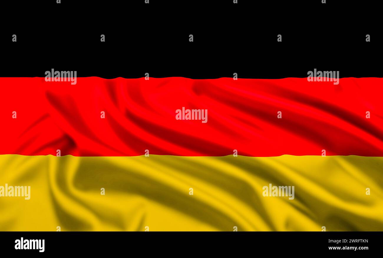 The Flag of The Federal Republic of Germany, an EU member, with a ...
