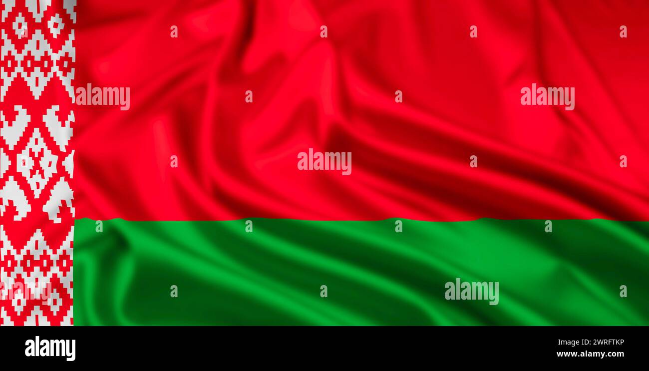 The Flag of The Republic of Belarus with a Ripple Effect Stock Photo ...