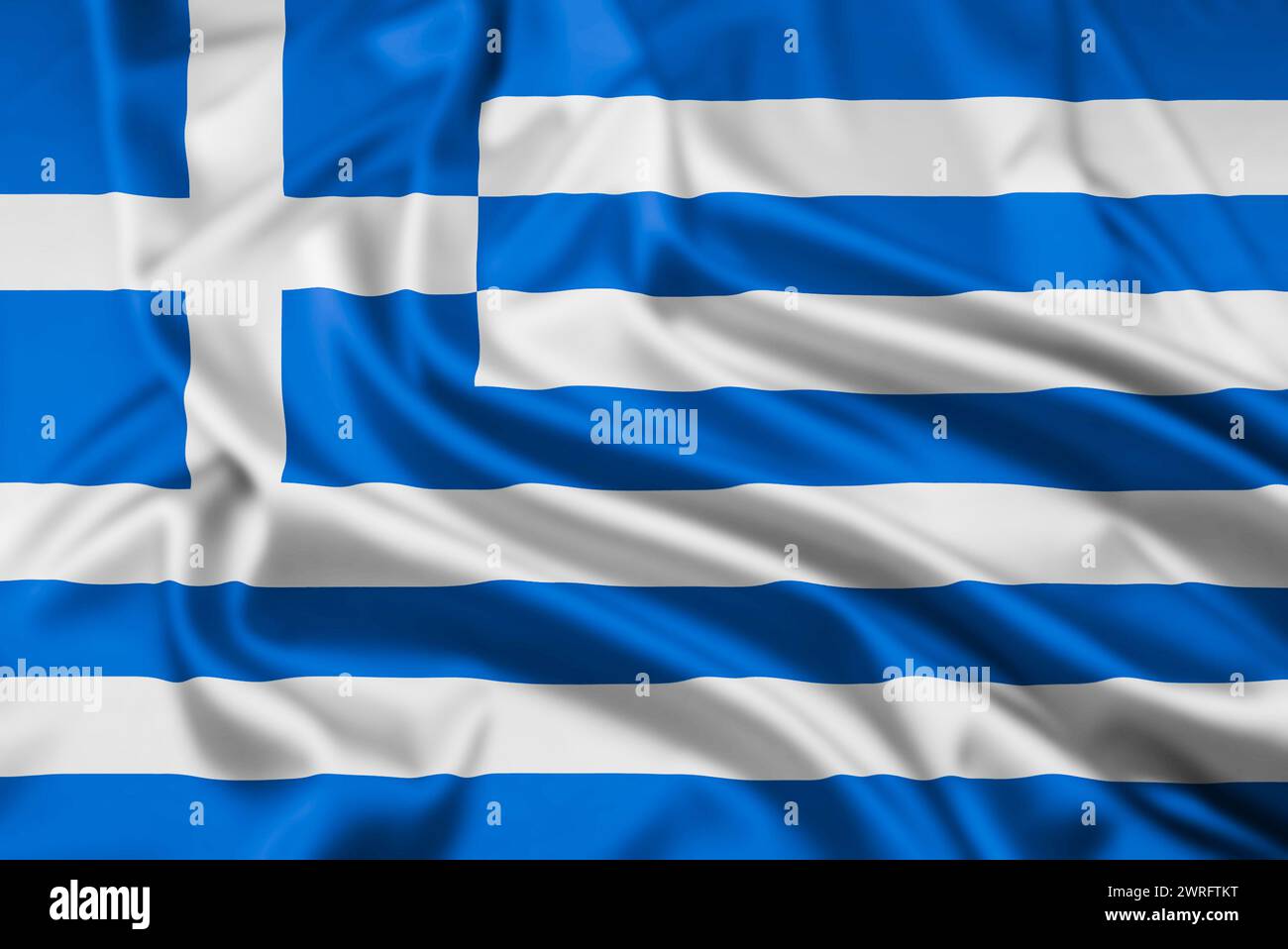 The Flag of The Hellenic Republic, an EU member, with a Ripple Effect Stock Photo - Alamy