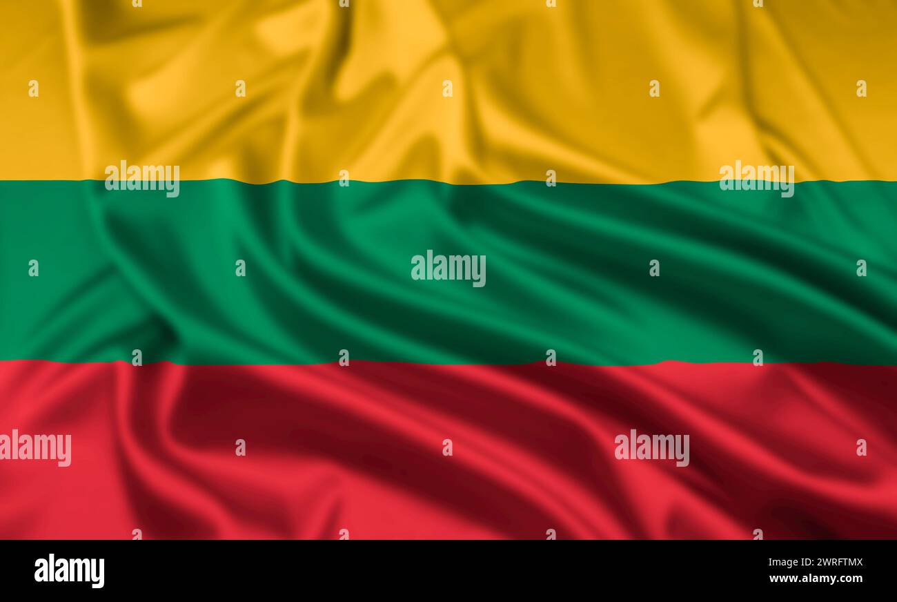 The Flag of The Republic of Lithuania, an EU member, with a Ripple ...