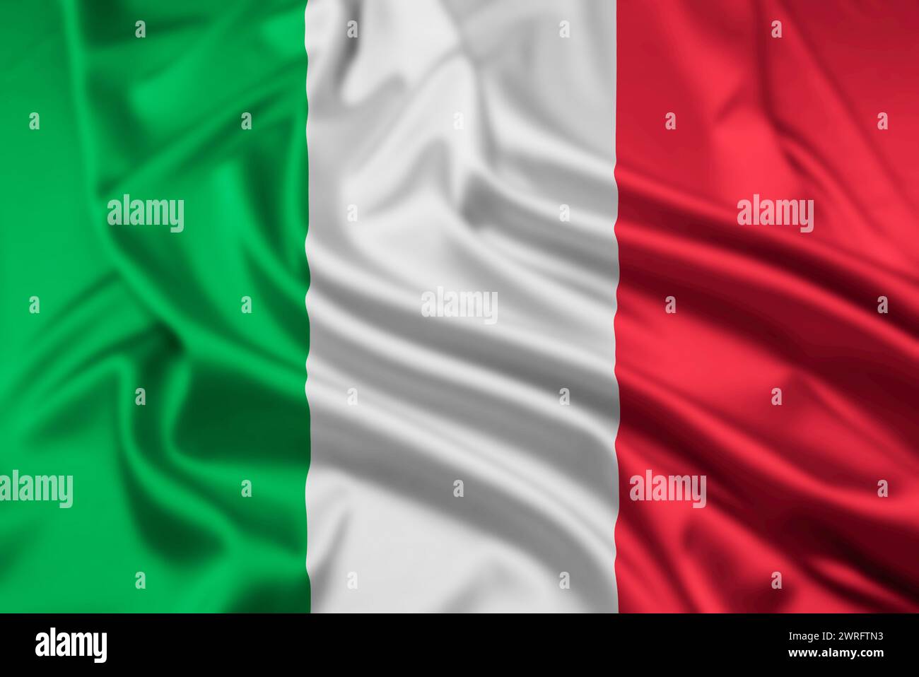 The Flag of The Italian Republic, an EU member, with a Ripple Effect ...