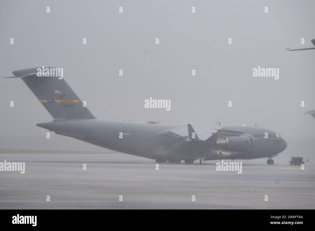A U.S. Air Force C-17 Globemaster III sits on the flight line March 6 ...