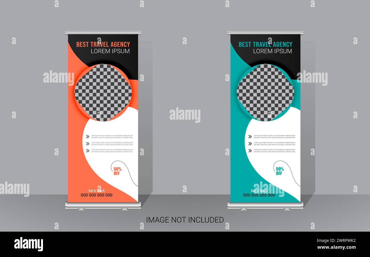 Professional Travel Agency roll-up banner, stand billboard, or ...