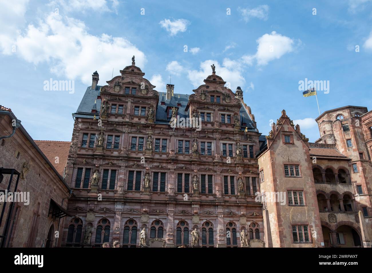 Heidelberg castle, Friedrichsbau building, Friedrich, Heidelberg Schloss, palace, Baden ...