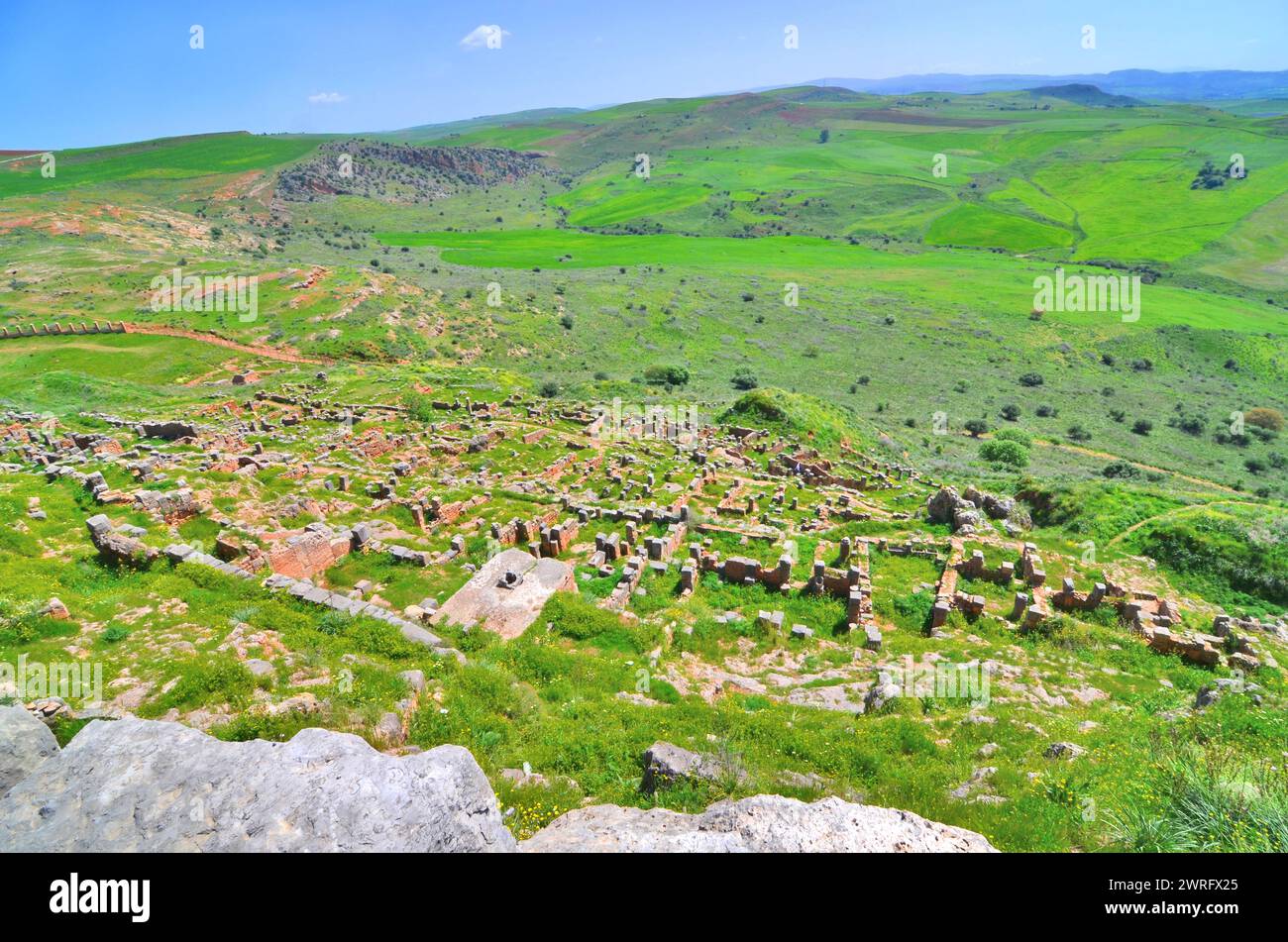 View of the ruins of the Roman city of Tiddis in Algeria Stock Photo ...