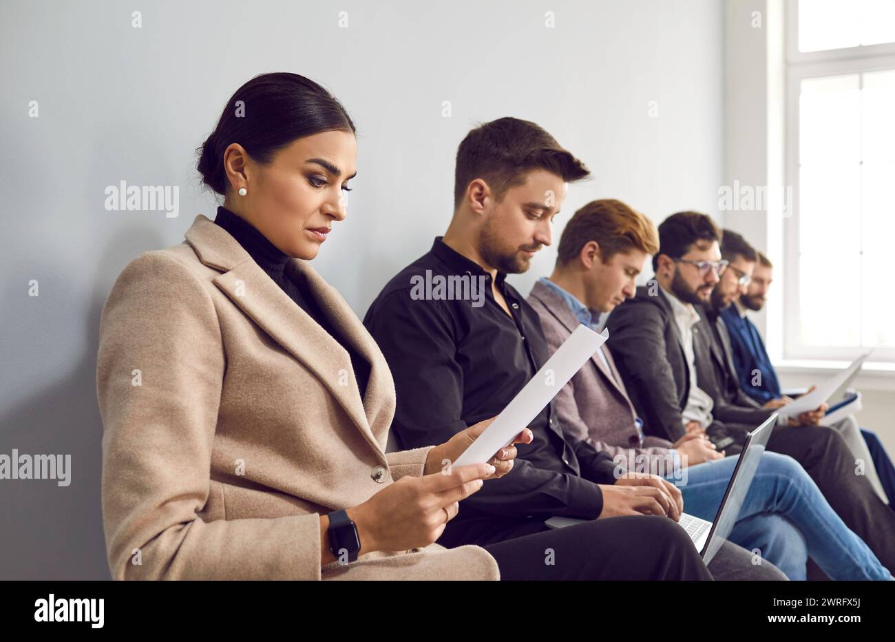Job candidates queue hi-res stock photography and images - Alamy