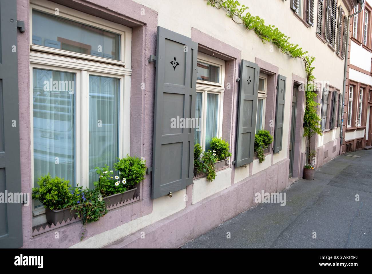 Heidelberg old town, destination Germany. Building with German ...